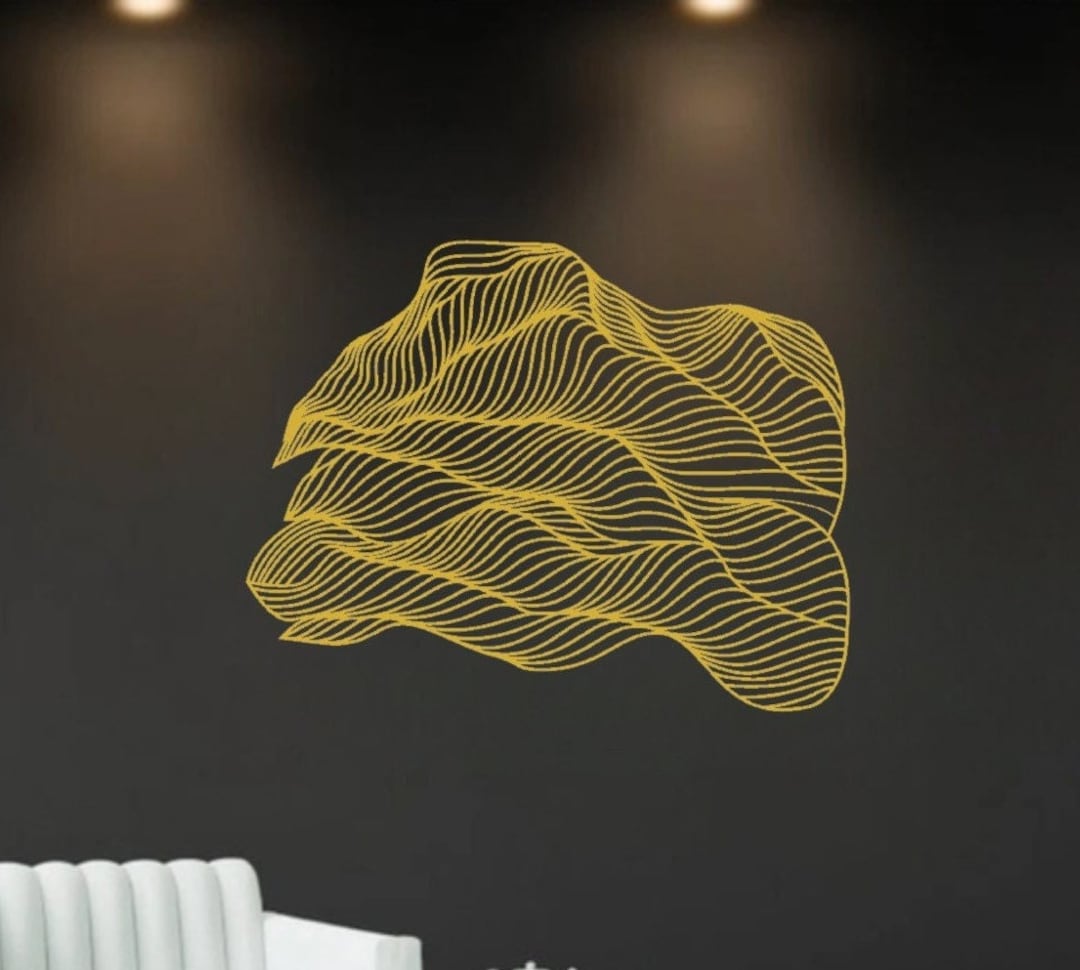 Gold Metal Line Art Gold Metal Wall Sculpture Gold Metal - Etsy