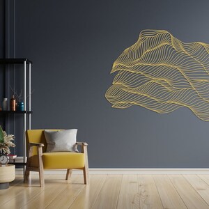 Gold Metal Line Art Gold Metal Wall Sculpture Gold Metal - Etsy