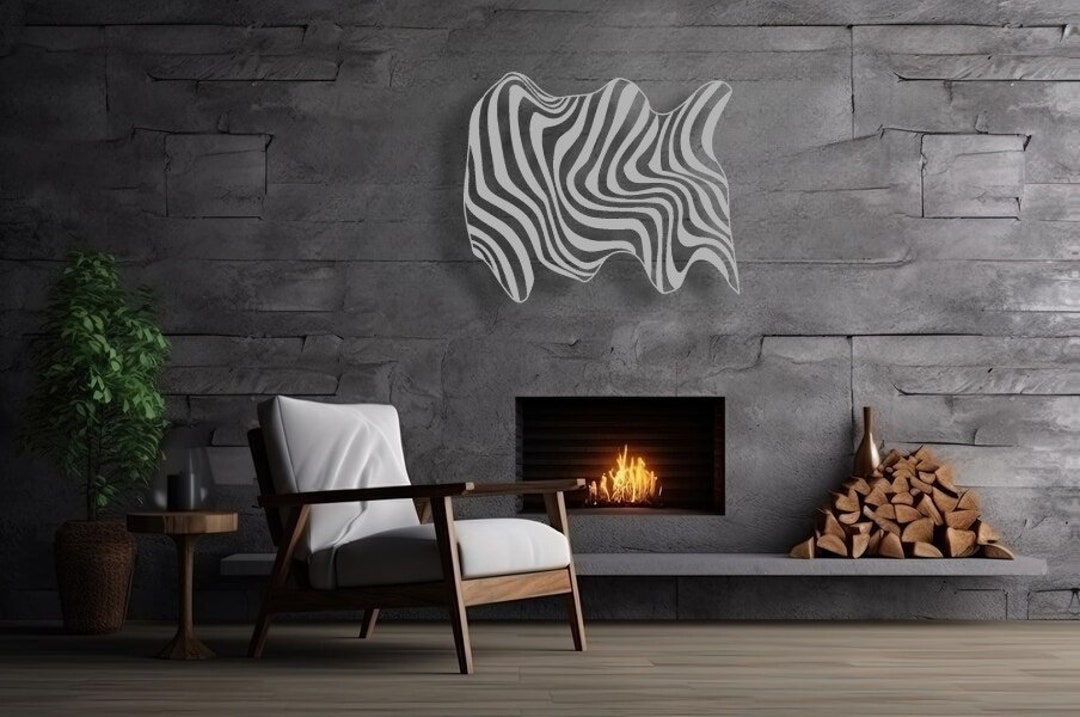 Metal House Wall Sculpture, New House Gift, Contemporary Decor Metal ...