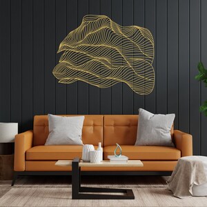 Gold Metal Line Art Gold Metal Wall Sculpture Gold Metal - Etsy