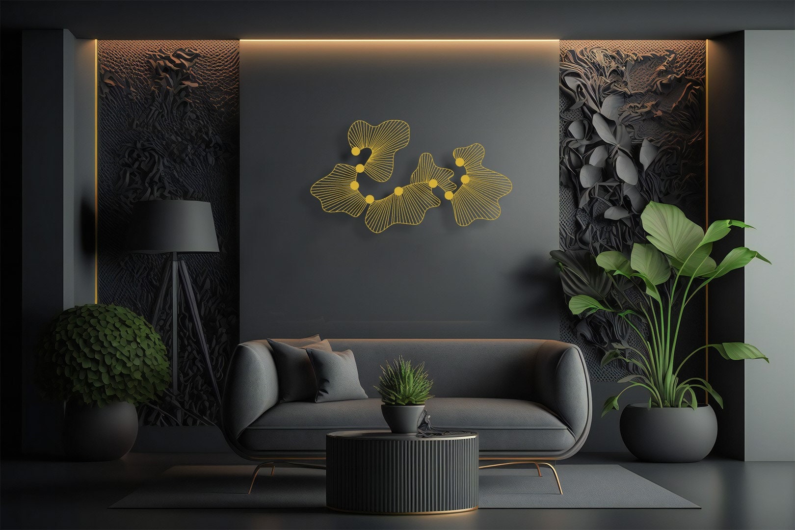 Gold Abstract Wall Art, Metal Wall Sign, Wall Design, Wall Art for ...