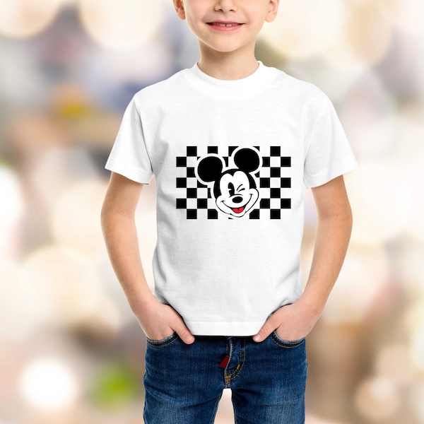 Mickey Mouse Checkered Face Shirt - Etsy