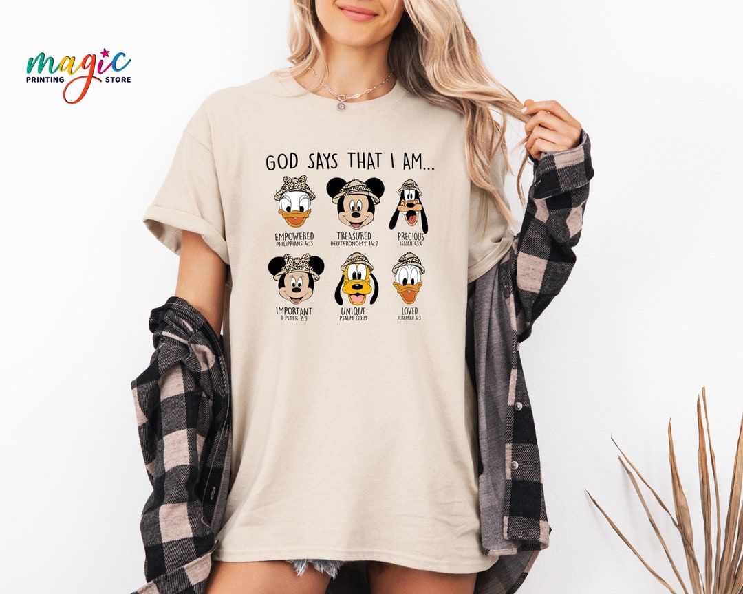God Says I Am Shirt, Disney Bible Verse Tee, Mickey and Friends ...