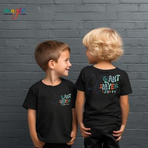 Kids Christian Shirt, Giant Slayer David Goliath, Little Boy Tee ...