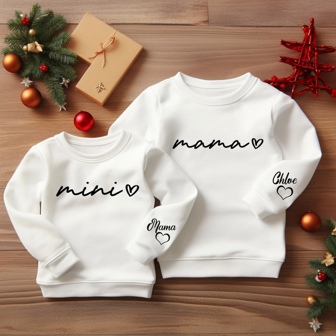 Personalized Mama and Mini Sweatshirt, Mom and Baby Matching Family ...