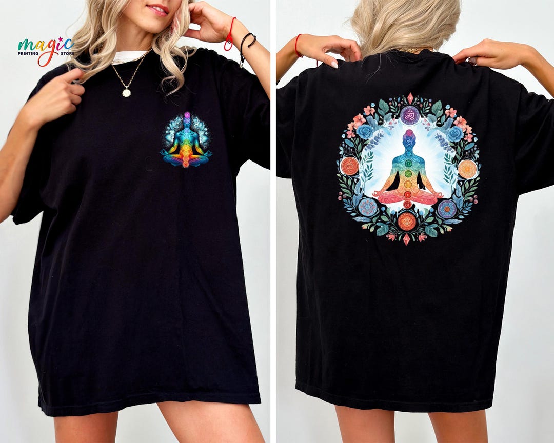 Chakras Healing Shirt, Seven Chakras T-shirt, Yoga Meditation Shirt, Energy Balance Tee, Chakras ...