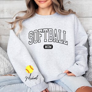 Personalized Softball Mom Sweatshirt, Customized Softball Mom Sweater ...