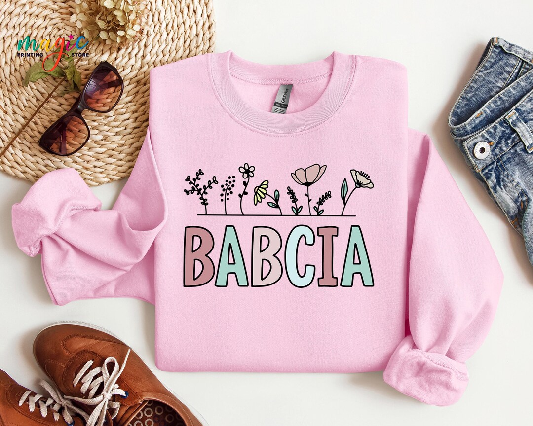 Babcia Sweater, Grandma Flower Sweater, Mom Life Sweatshirt, Mother's ...