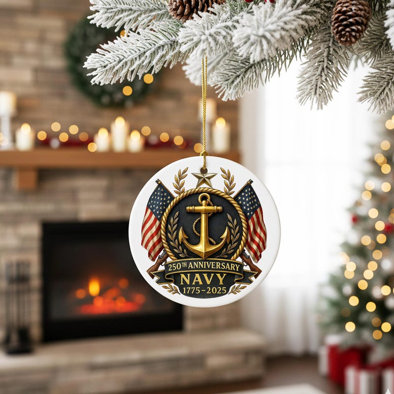 Navy Anniversary Ornament - Etsy