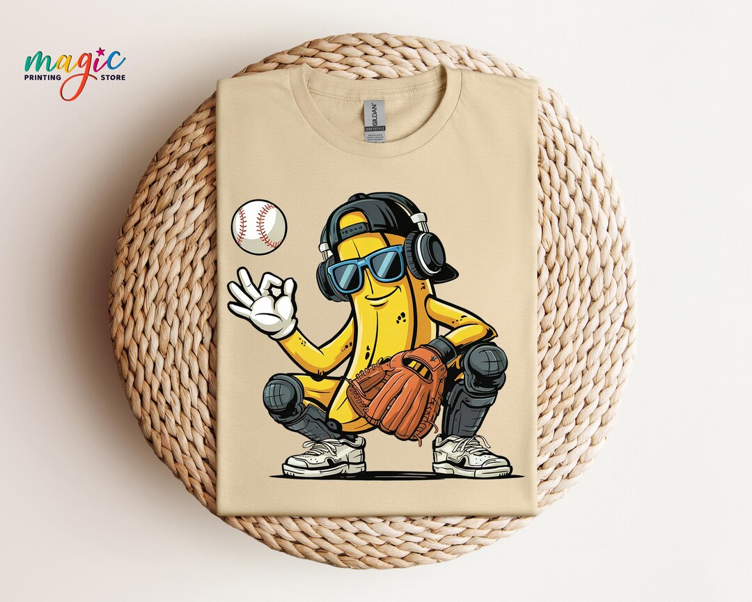 Banana Shirt, Banana Baseball Shirt, Funny Catcher Fruit Shirt, Hip Hop ...