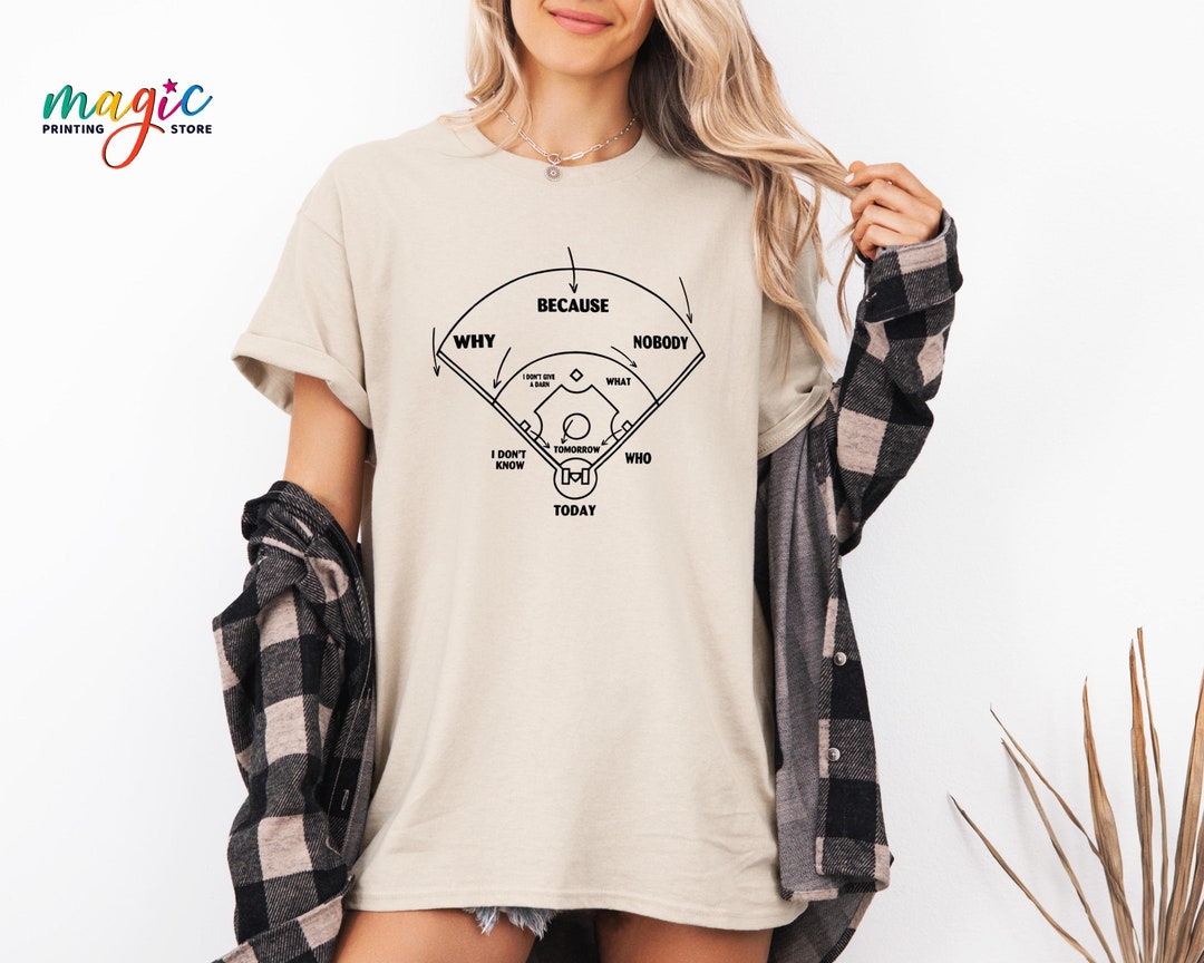 Who's on First Baseball Field Shirt, Diagram Humor Shirt, Classic ...