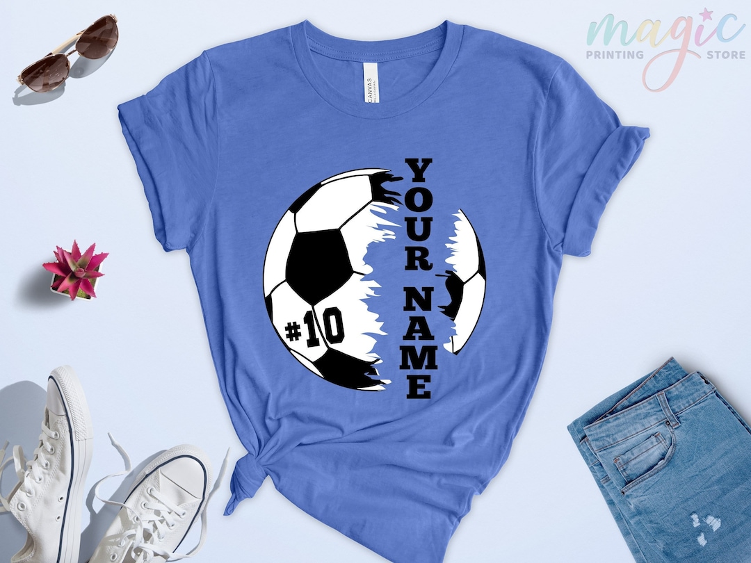 Personalized Soccer Player Shirt Soccer Ball Name T Shirt Custom