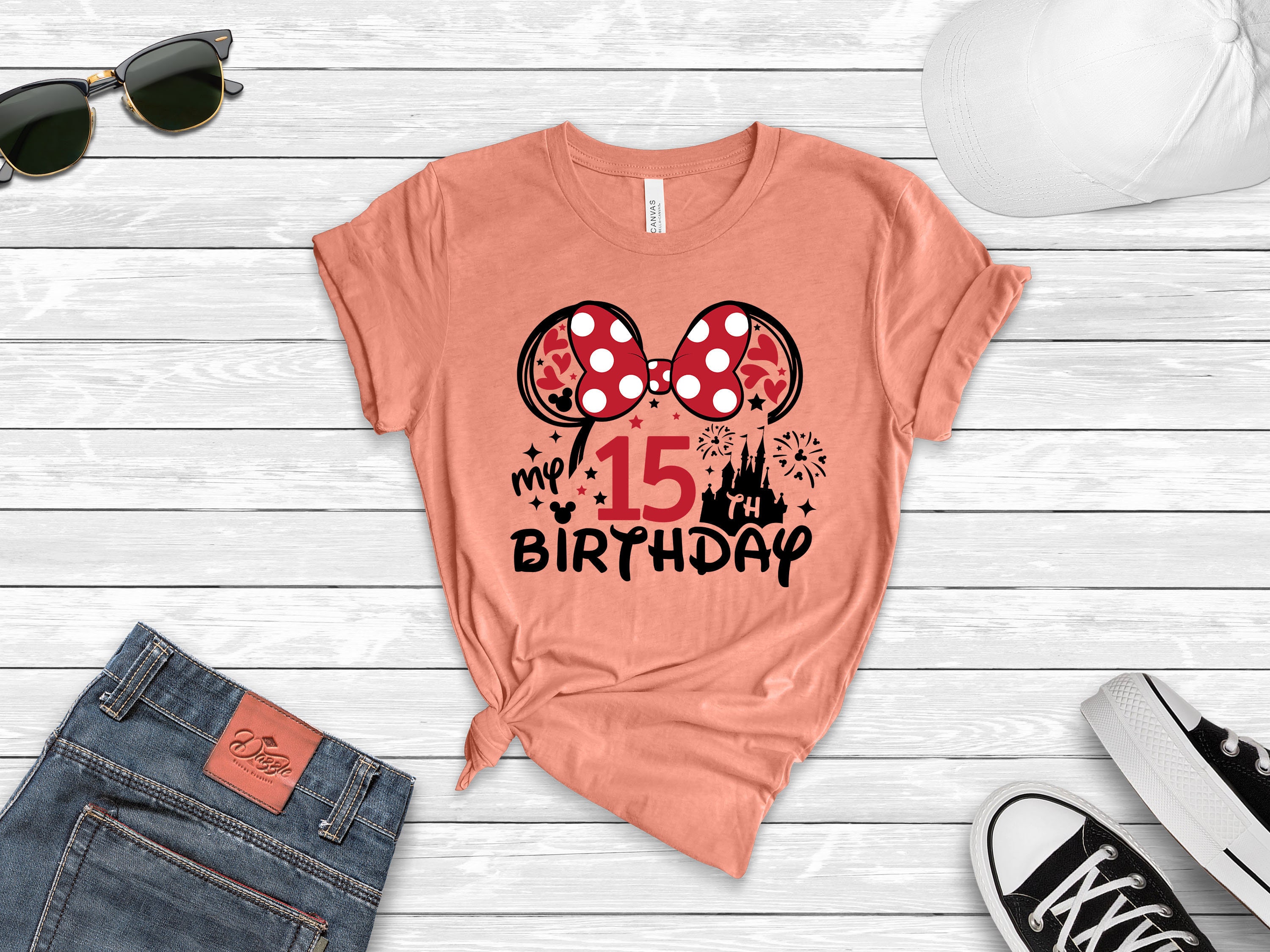 Minnie 15th Birthday Shirt Fifteen Birthday Tee Minnie Birthday Tee 
