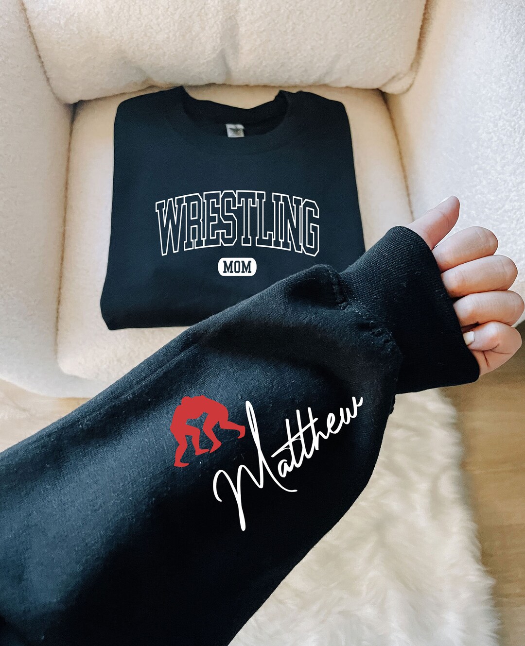 Personalized Wrestling Mom Sweatshirt, Customized Wrestling Mom Sweater ...