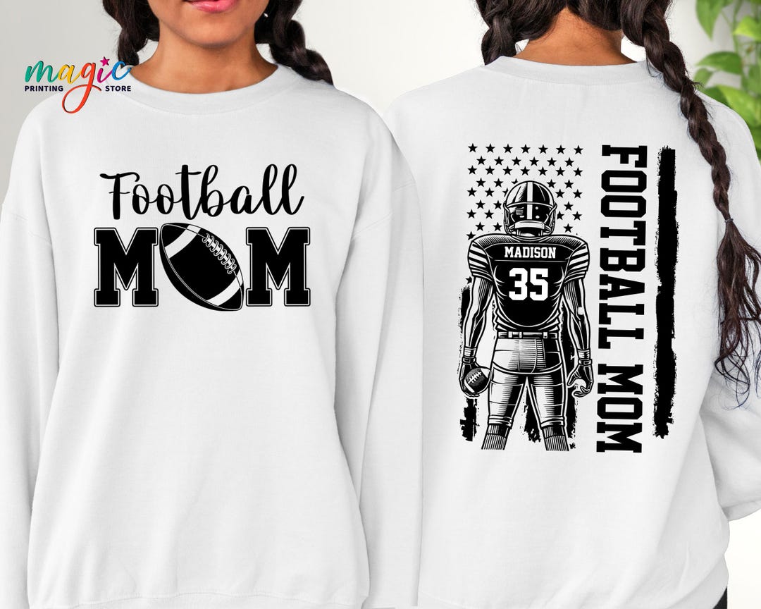 Custom Football Mom Sweater, Retro Sports Sweatshirt, Personalized Name ...