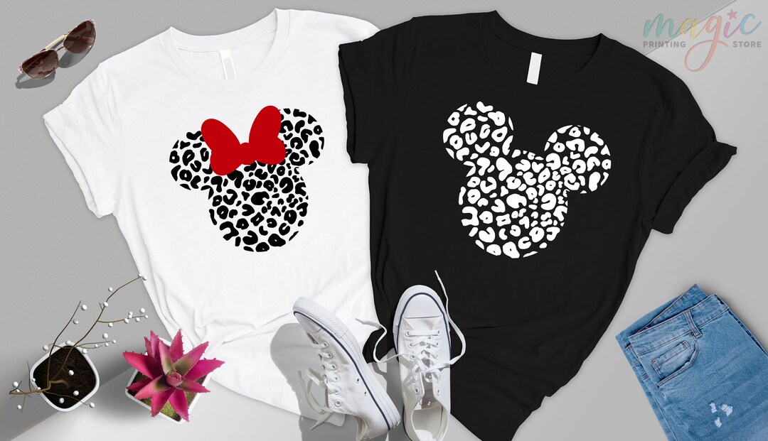 Leopard Print Mickey Minnie Family Matching Shirts, Cute Disney Couples ...