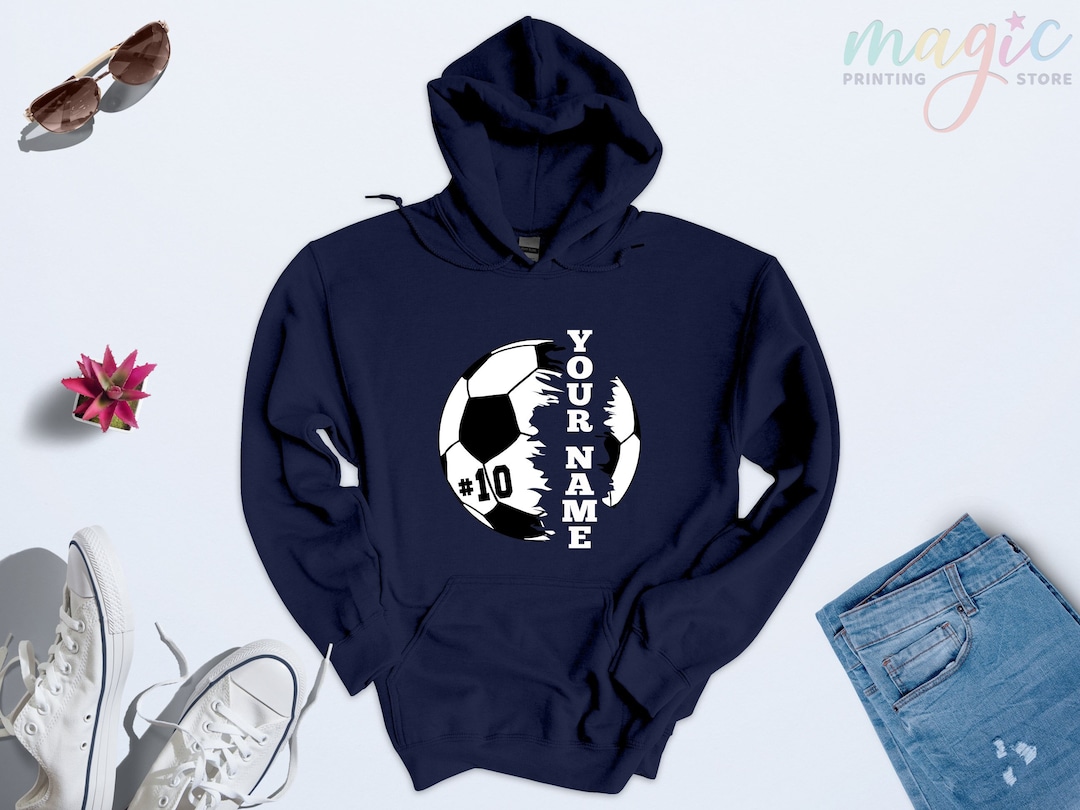 Personalized Soccer Player Sweatshirt, Soccer Ball Name Crewneck ...