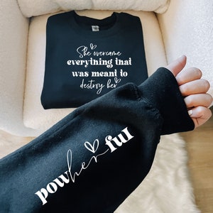 Pow Her Full Sweatshirt,women Empowerment Sweatshirt,strong Women Gift ...