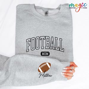 Personalized Football Mom Sweatshirt, Custom Football Mom Sweater ...