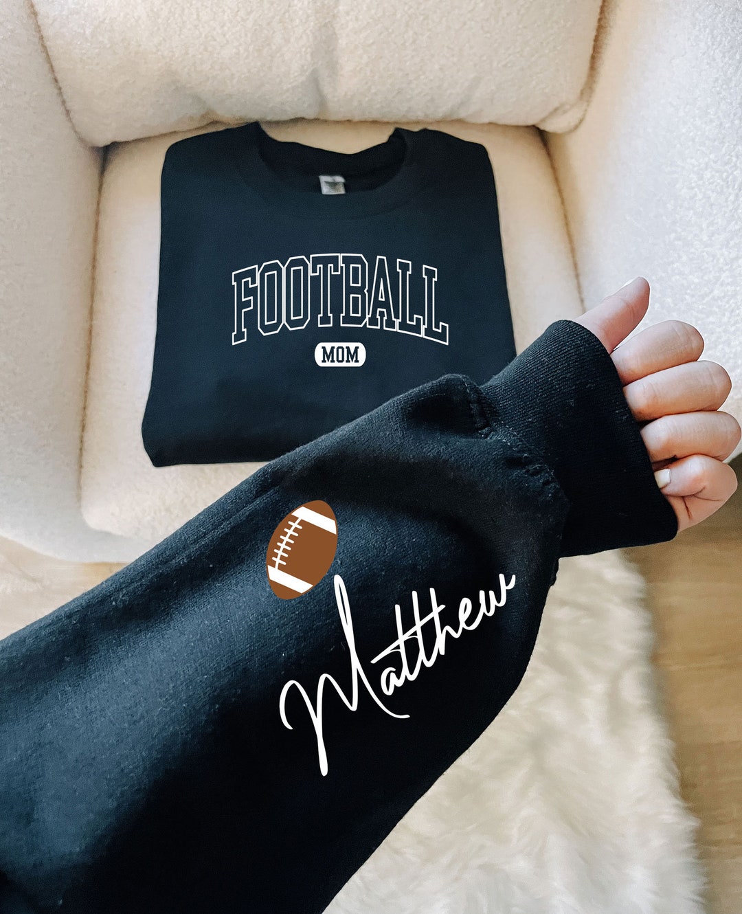 Personalized Football Mom Sweatshirt, Custom Football Mom Sweater ...