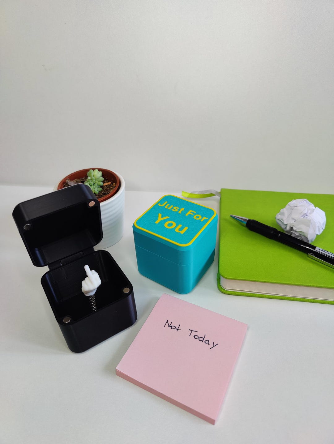 Buy 3D Printed Middle Finger Prank Box. Gag Gift. Secret Santa Present ...