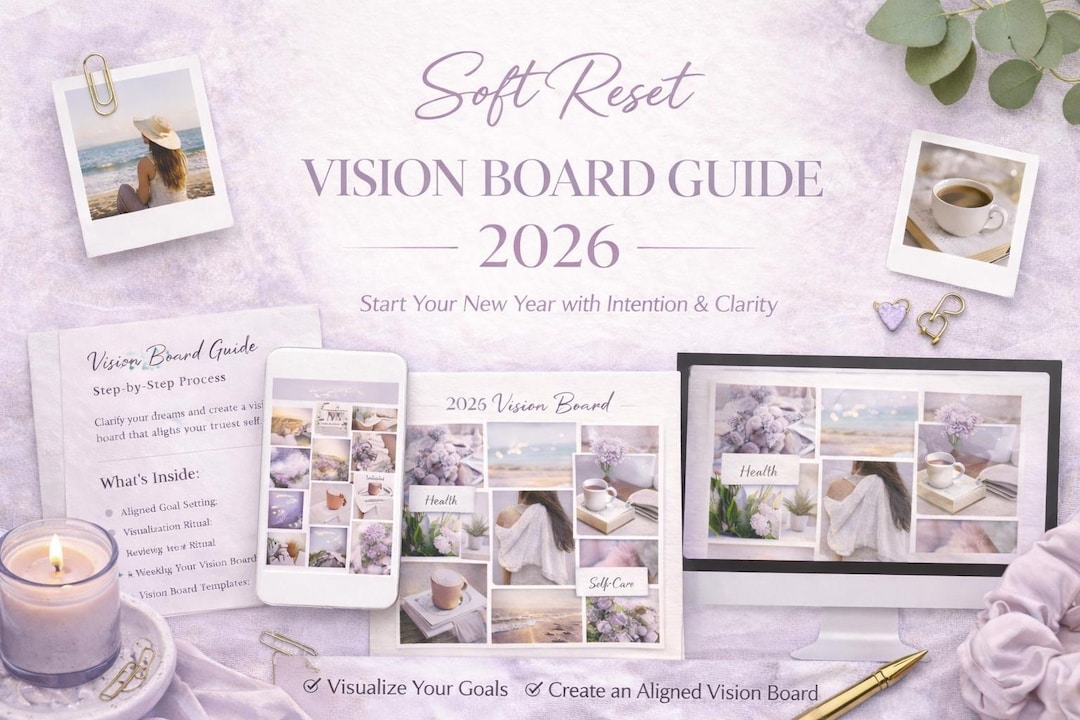 Guide Vision Board du NOUVEL AN 2026 | Cahier d'exercices Vision Board ...