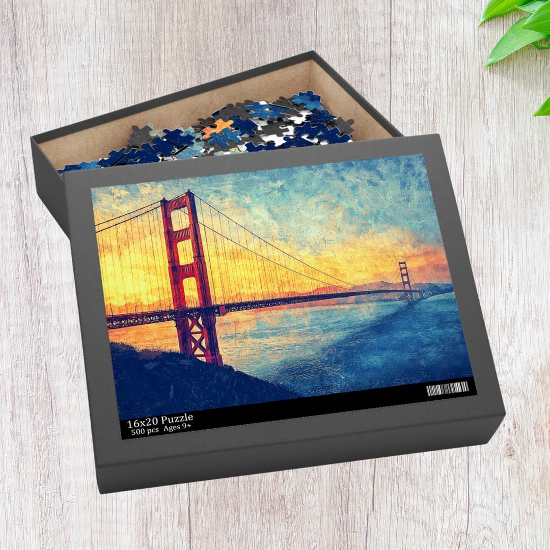 Golden Gate Bridge Puzzle: 500-piece Family Game Night - Etsy