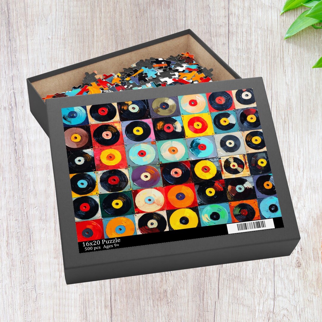 Vintage Vinyl Record 500-piece Jigsaw Puzzle, Abstract Music Theme - Etsy