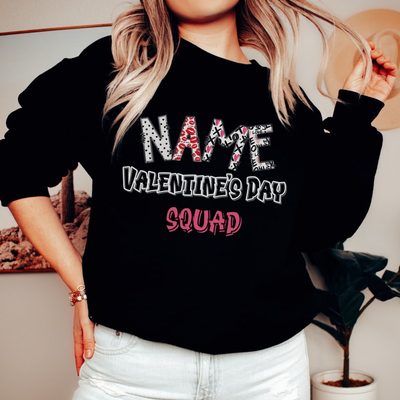 Personalized Valentine's Day Shirt for Woman, Custom Valentine Crewneck ...
