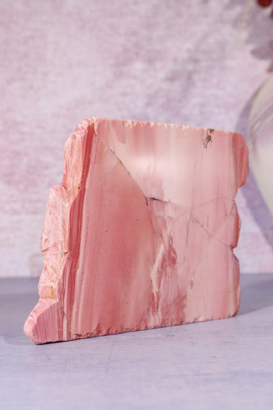 Freestanding Pink Opal Slab 12.5cm – Natural Australian Opal Display ...