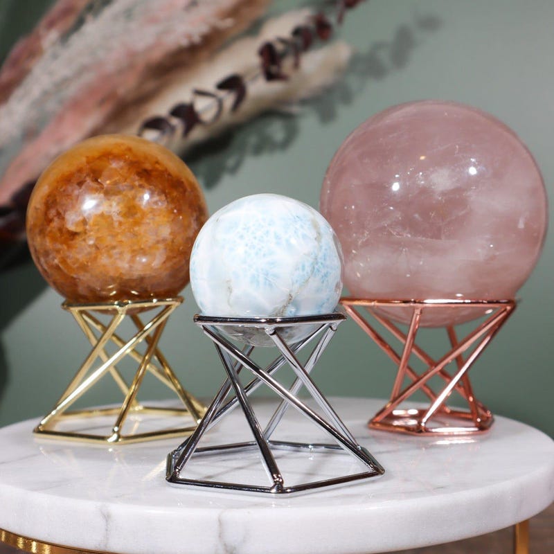 Small Crystal Sphere Stand - Etsy
