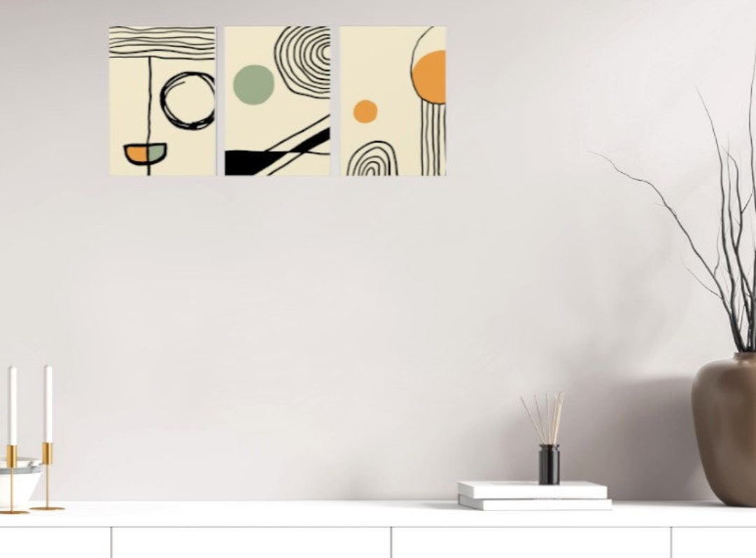 Three-part Modern Picture Series, Set of 3, Three-part, Mural, Painting ...