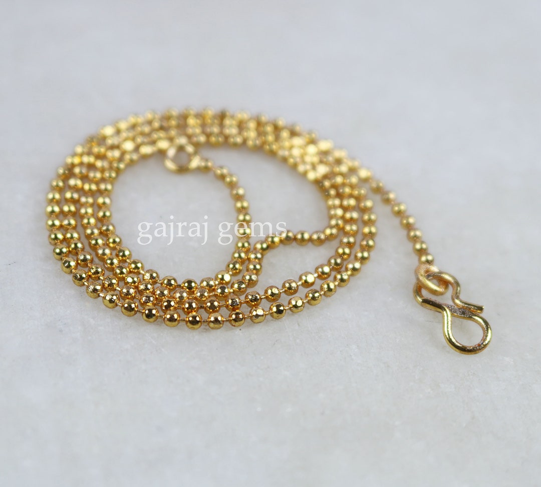 24k Gold Plated Dotted Necklace Chain: 2mm, 18-20 Inch - Etsy