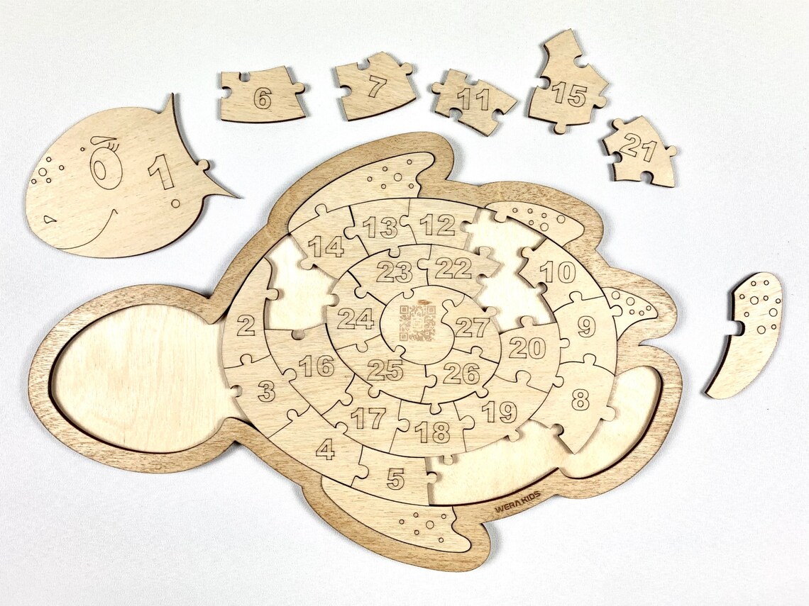 Numbers Puzzle Turtle, Learning Numbers Puzzle, Wooden Numbers Puzzle ...