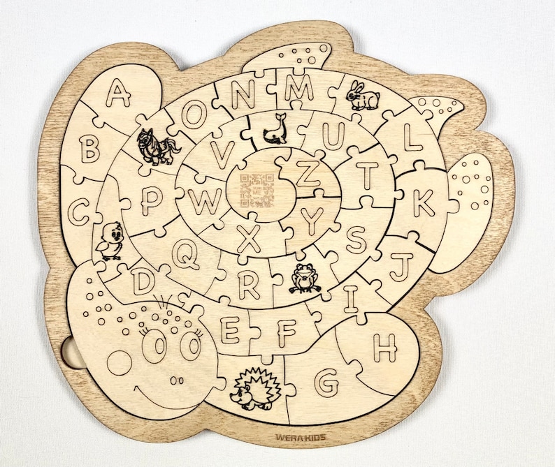Alphabet Puzzle Snake, Rompecabezas de alfabeto de madera para niños ...
