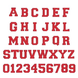 Large Red Letters Alphabet Embroidered Iron on Patches for Clothing ...