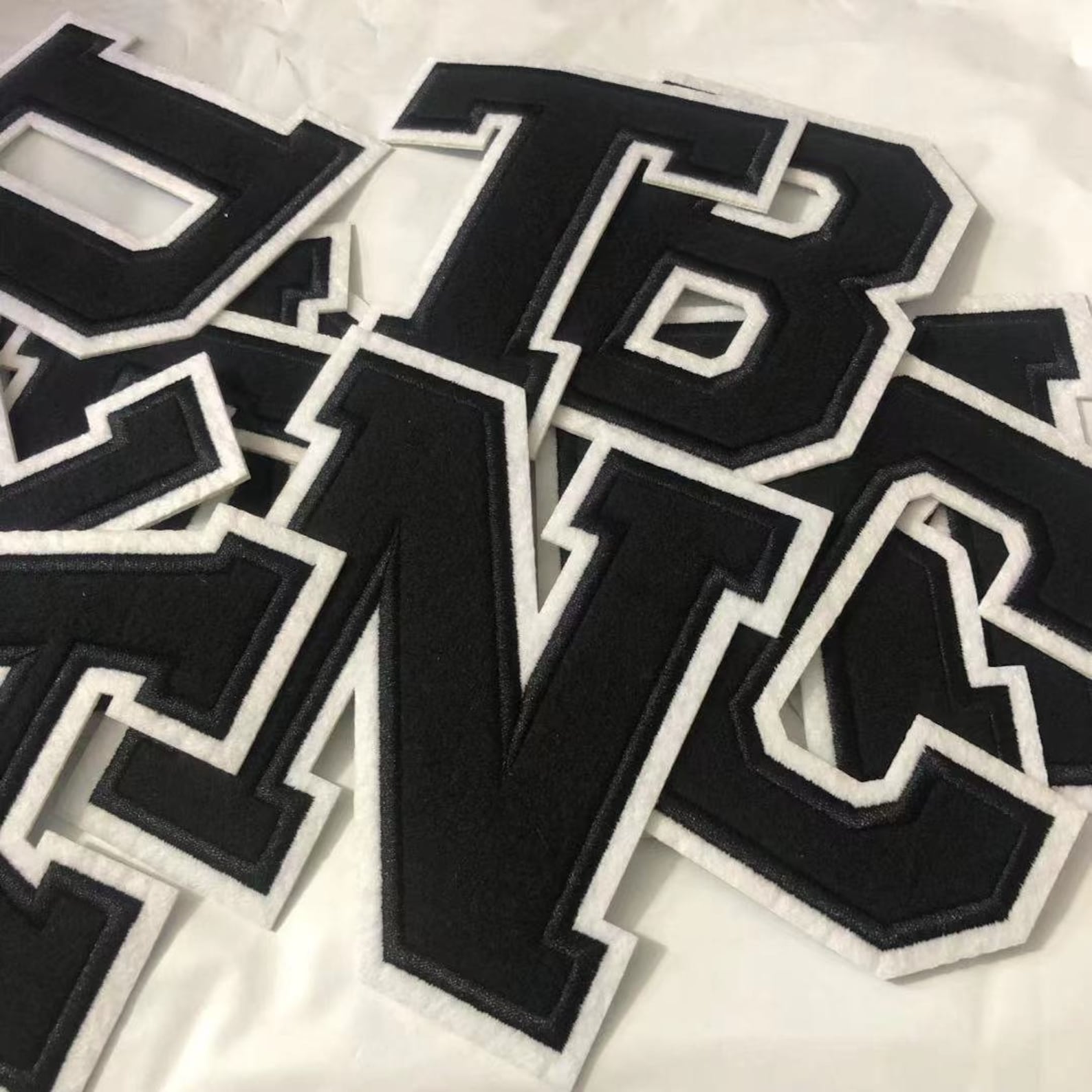 Large Black Letters Alphabet Embroidered Iron on Patches for - Etsy