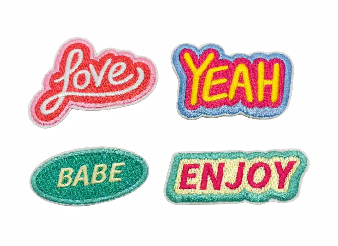 Cute Letter Embroidered Iron on Patches Diy Patch for Clothing Coat ...