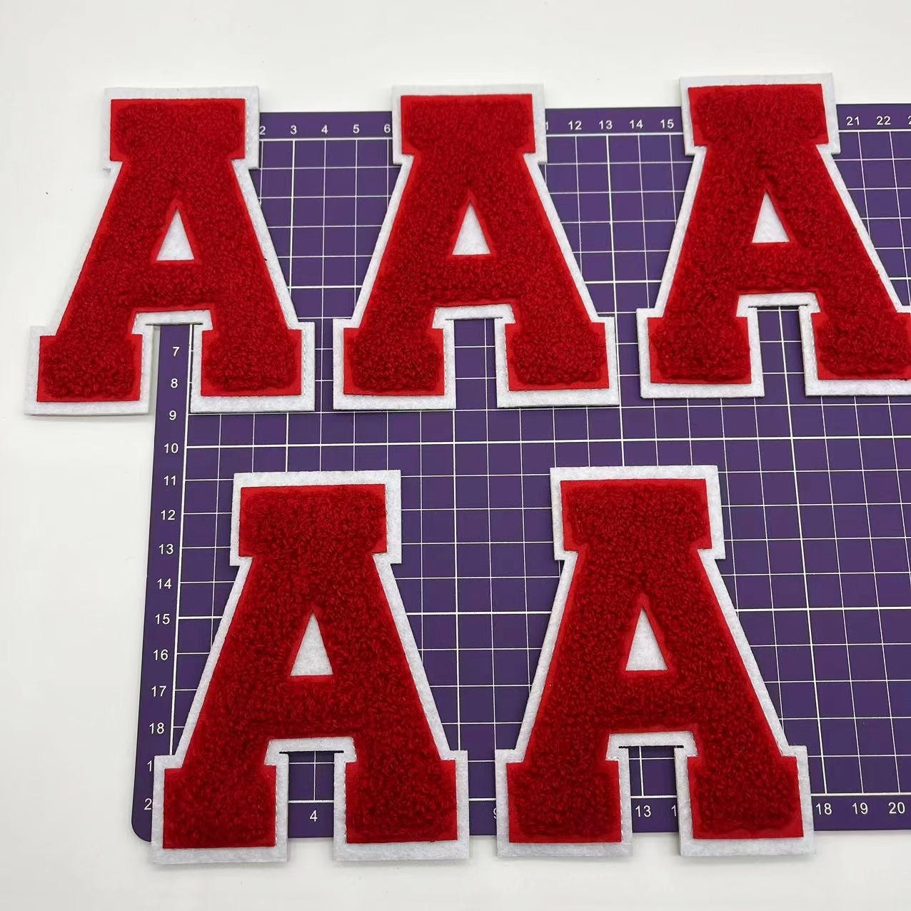 Large Red Letters Chenille Embroidered Iron on Patch Applique Diy Name ...