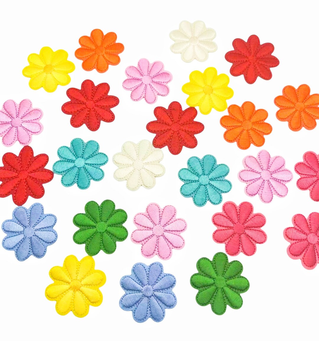 Toppe termoadesive ricamate a forma di fiore per abbigliamento ...