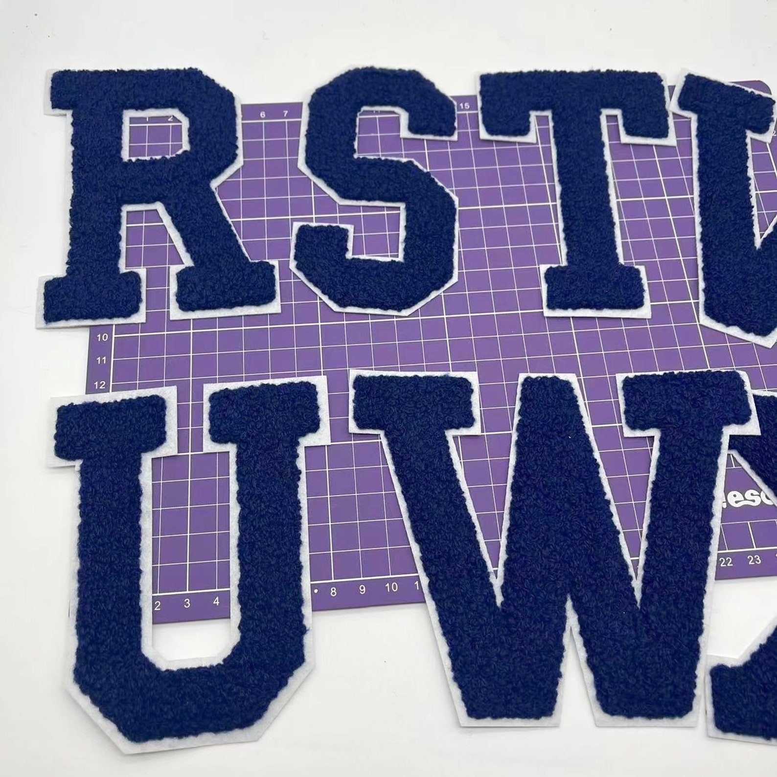 Large Dark Blue Letters Chenille Embroidered Iron on Patch Applique Diy ...