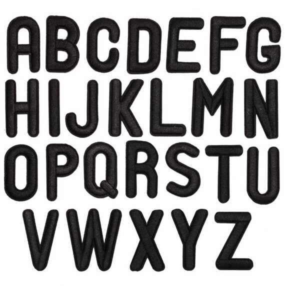 Black English Letters Alphabet Embroidered Iron on Patches for - Etsy