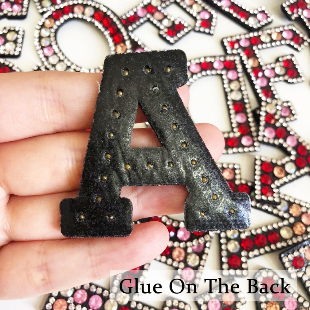 Red English Letters Beaded Patches for Kids Clothes Bags Iron on Lace ...