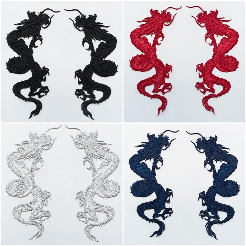 Dragon Embroidery Sew on Patch Applique for Clothing Coat Jacket Diy ...