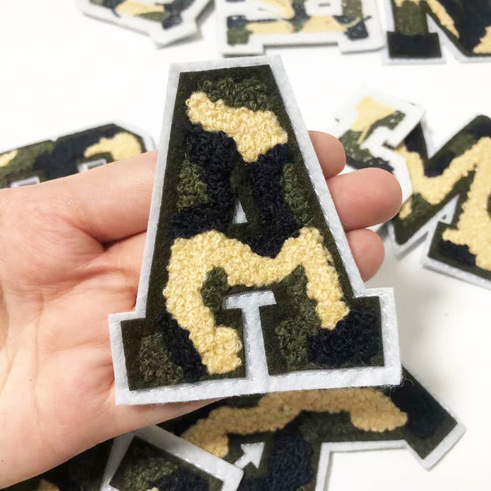 Chenille Embroidered Letters Iron on Patch Applique Diy Name Badge ...