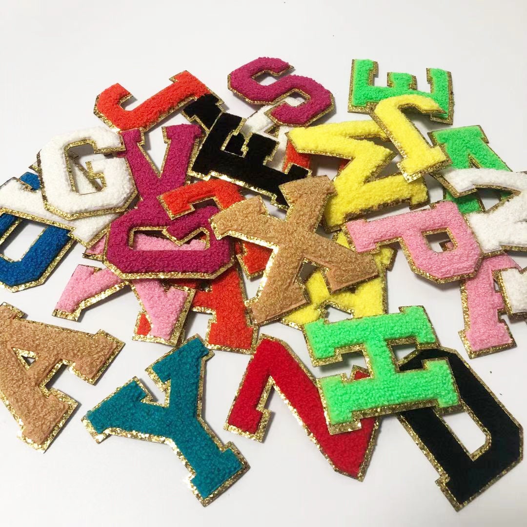 Color Letters Chenille Embroidered Iron on Patch Applique for - Etsy