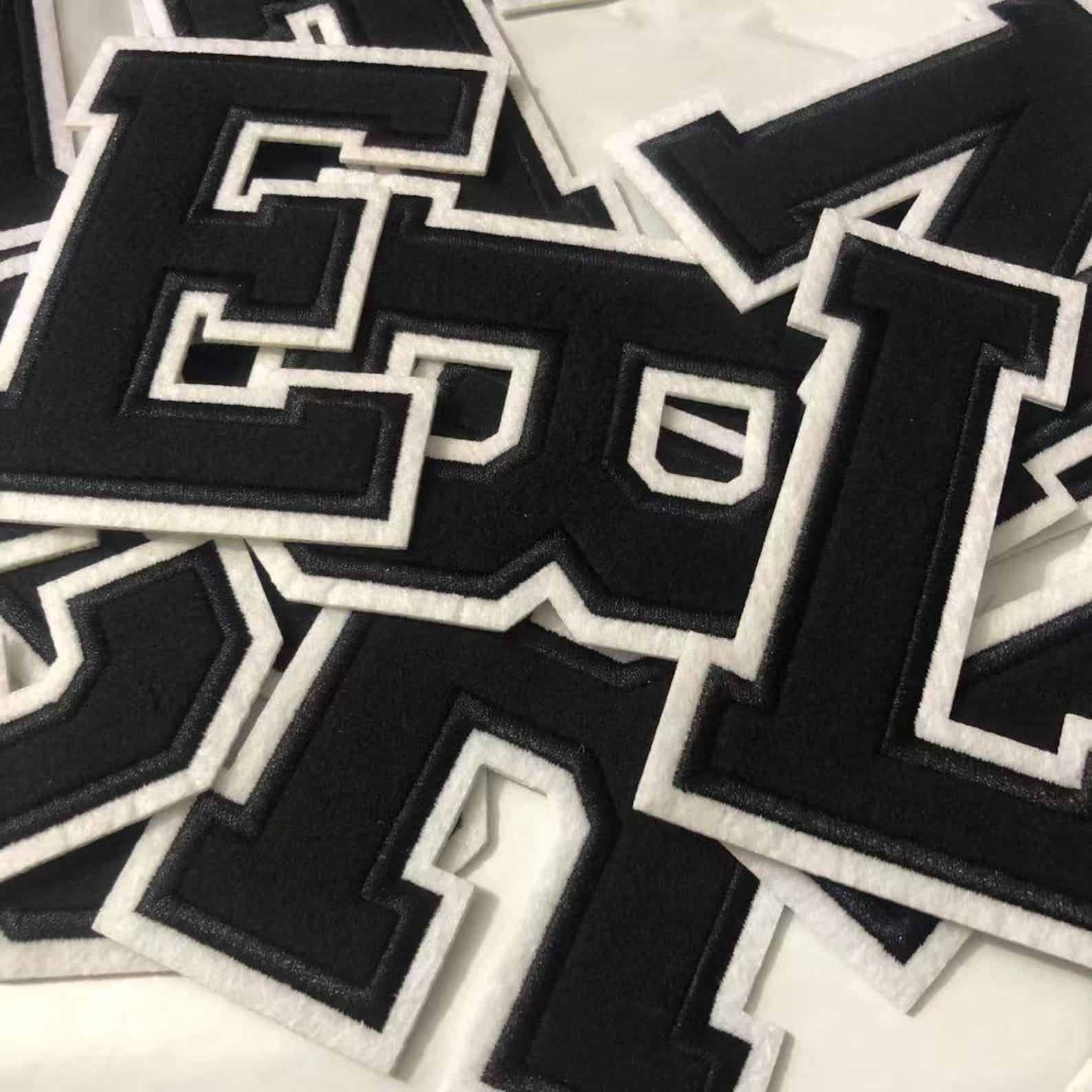 Large Black Letters Alphabet Embroidered Iron on Patches for - Etsy
