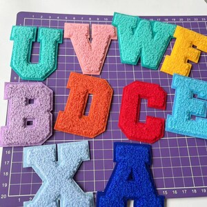 New Color Letters Chenille Embroidered Letters Applique Patch for T ...