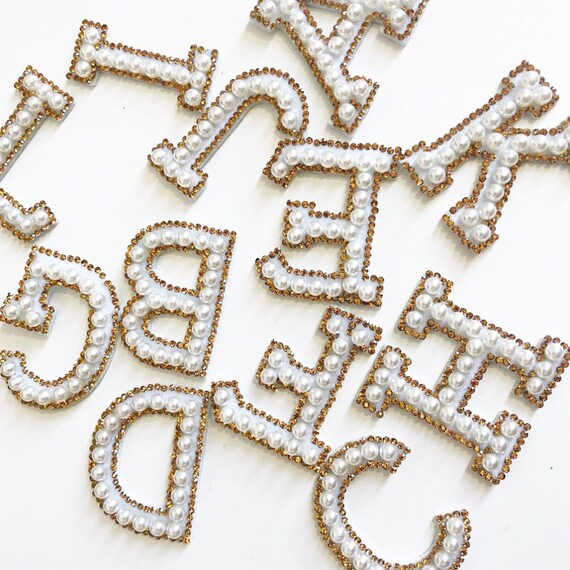 3D English Letters Beaded Pearl Sewing on Patches for Kids - Etsy