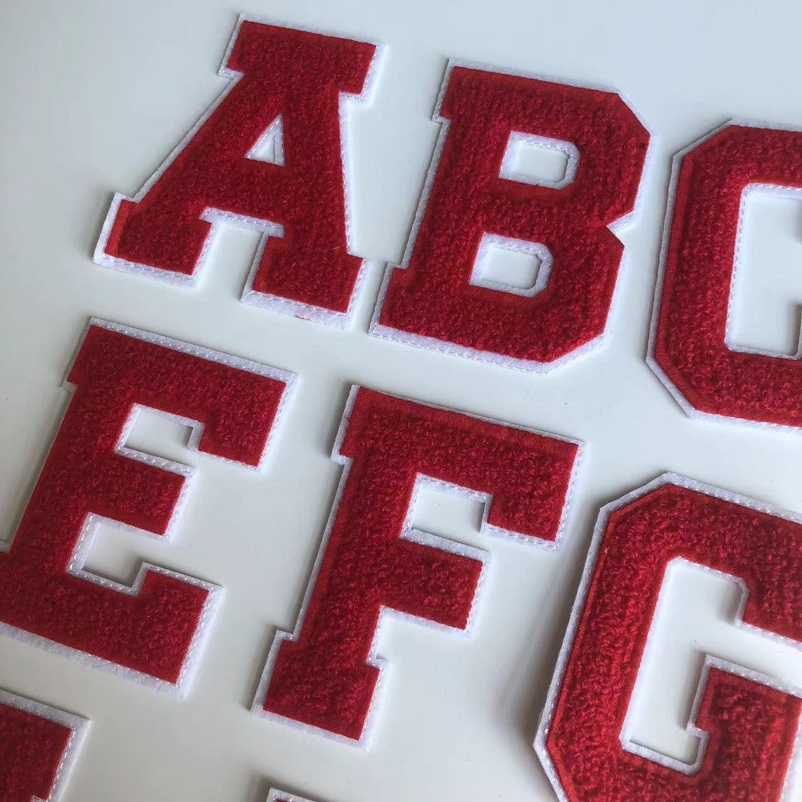 Red Letters Chenille Embroidered Iron on Patch Applique Diy - Etsy